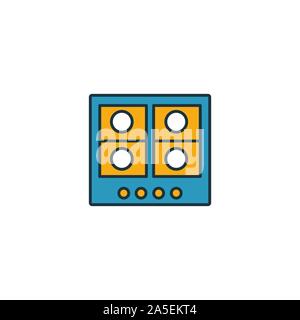 Gas Hob icon set. Four elements in diferent styles from household icons ...