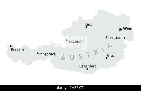 Cartoon map of Austria. Travel illustration with austrian landmarks ...