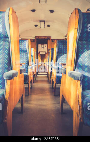 Inside an old third-class train carriage Stock Photo - Alamy