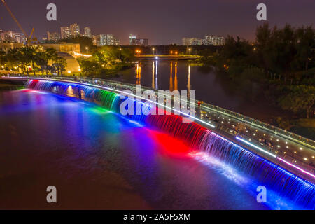 Anh Sao or Starlight Bridge is a pedestrian bridge with waterfall and ...