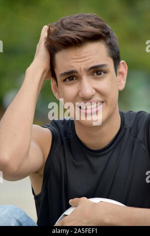 Confused Hispanic Male Soccer Player Stock Photo - Alamy