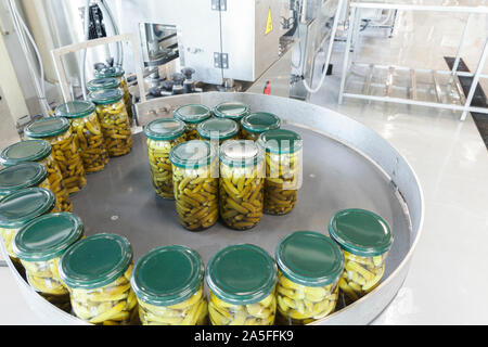 factory production of pickles in jars Stock Photo - Alamy