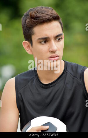 Male Soccer Player And Confusion Stock Photo - Alamy