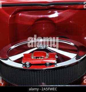 Chevy Engine compartment Stock Photo - Alamy