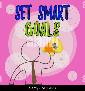 Set smart goals symbol. Concept words Set smart goals on wooden blocks ...