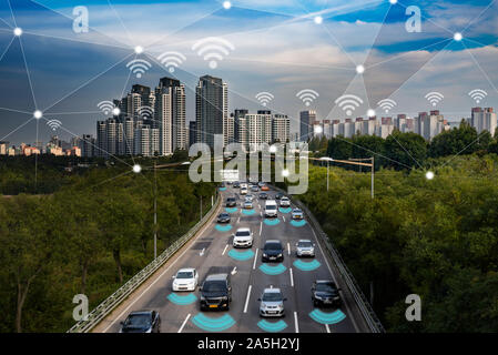 iot smart automotive Driverless car with artificial intelligence ...