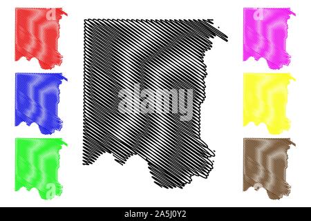 Madison county map of Alabama USA with American national flag ...