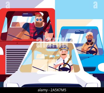 People driving vehicles in the traffic Stock Vector Image & Art - Alamy