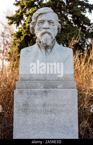 Statue of the Russian revolutionary democrat Nikolay Gavrilovich ...