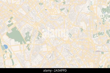 Urban vector city map of Tokyo, Japan Stock Vector Image & Art - Alamy
