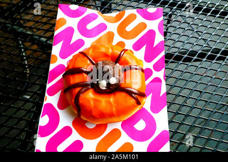 DUNKIN' DONUTS, Dunkin' Spider Donut creation for Halloween Stock Photo ...