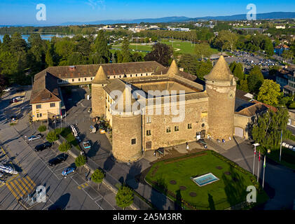 Morges Castle, aerial shot, Morges, Vaud, Switzerland Stock Photo - Alamy