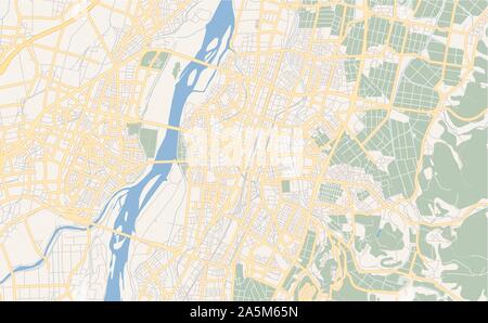 Printable street map of Niigata, Prefecture Niigata, Japan. Map ...