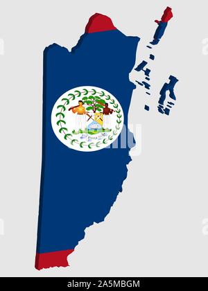 Belize Official National Flag 3D Vector Glossy Icons In Rounded Square ...