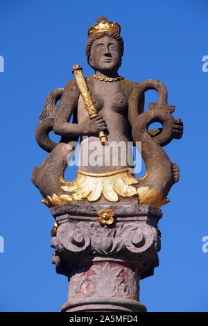mermaid statue, Rothenburg ob der Tauber, Middle Franconia, Germany ...