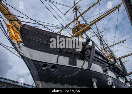 Figurehead of the historic frigate Jylland, Ebeltoft, Midtjylland ...