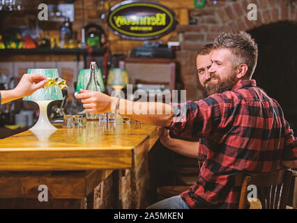 Cash money concept. Leave tips for bartender. Tip given to waiter. One ...