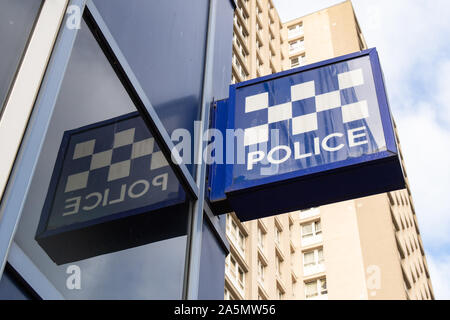 Police station sign Glasgow Scotland UK Stock Photo - Alamy
