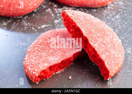 Stack of red cookies, typical food of colombia, close-up Stock Photo ...