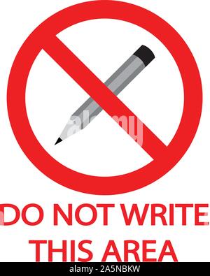 No pencil icon. Red prohibition sign. Three forbidden symbols. Vector ...