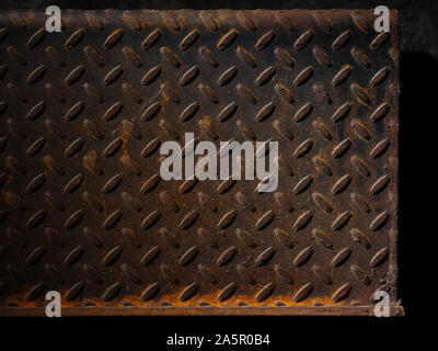 Weathered and rusty diamond metal plate Stock Photo - Alamy