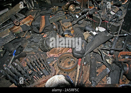 Fire Damaged items from a Garden Shed fire caused by a faulty ...