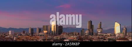 Panoramic view of Italian Alps in the winter from Cime Bianche in ...