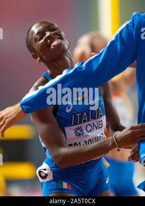 Ayomide Folorunso of Italy competing in the women’s 400m hurdles final ...