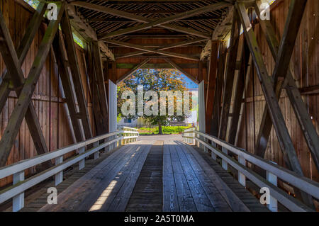 Parvin Covered Bridge Stock Photo - Alamy