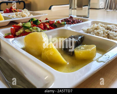 Tabldot food menu in the refectory Stock Photo - Alamy