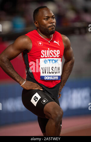 DOHA - QATAR SEPT 27: Alex Wilson of Switzerland competing in the 100m ...