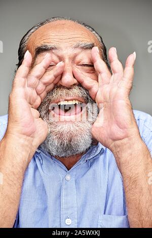 Retired Male Yelling Stock Photo - Alamy