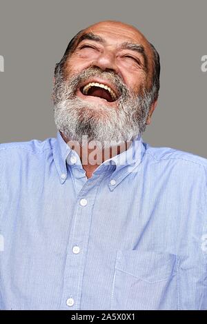 Happy Bearded Old Male Grampa Stock Photo - Alamy