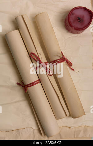 old tied up letters, view from above Stock Photo - Alamy