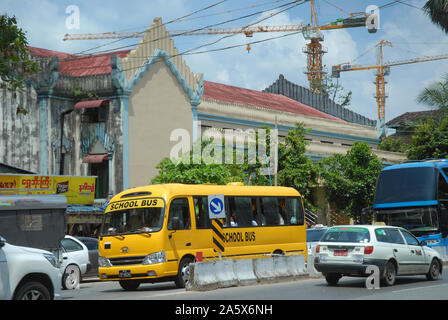 School Bus, Yangon, Myanmar, Asia Stock Photo - Alamy