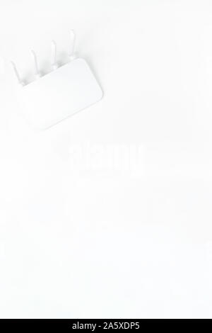 WiFi Router top view. Studio shot of white wireless router modem ...