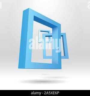 Three blue rectangular 3D frames Stock Vector Image & Art - Alamy