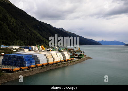 Containers at Juneau port, Juneau, Alaska, USA Stock Photo - Alamy