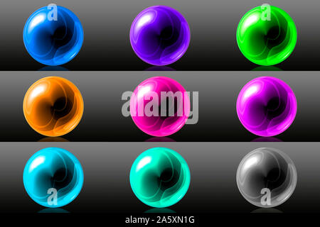 Transparent glass with gradient colors, 3d rendering. Computer digital ...