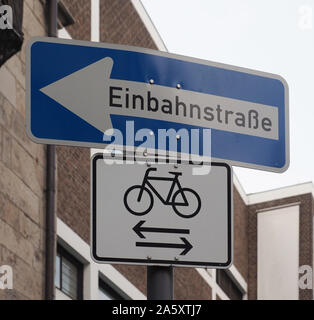 Einbahnstrasse (meaning One way in german) traffic sign Stock Photo - Alamy