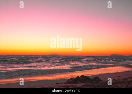 Sunset on the beach - Marsala - Sicily Stock Photo - Alamy