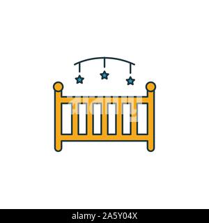 Cot icon from baby things collection. Simple line element Cot symbol ...