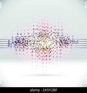 Exploding party music wave made of notes Stock Vector Image & Art - Alamy
