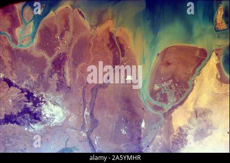 Shatt Al-Arab Delta, satellite image. This delta is where the Shatt al ...