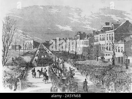 Wood engraving of the Inauguration Procession in Honor of President ...