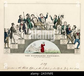 The drunkard's progress. Published:1846. lithograph, hand-coloured ...