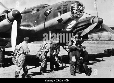 Spanish Civil War: A crew belonging to the Condor Legion stand near a ...