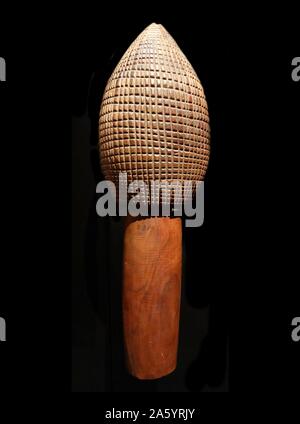 New Caledonia bark cloth beater made from wood. Late 19th century. New ...