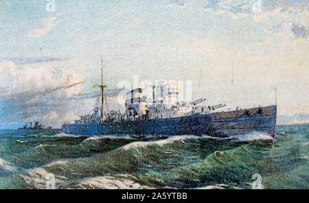 The Spanish Naval cruiser the Baleares, was a Canarias-class heavy ...