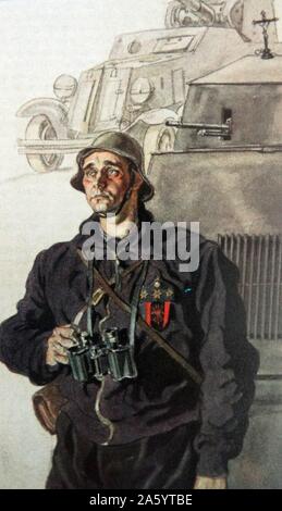 A Falangist, (Nationalist) officer, during the Spanish Civil War Stock ...